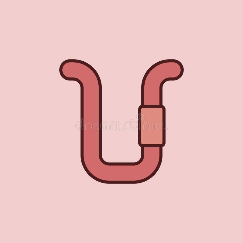Earthworm Vector Concept Colored Icon. Red Worm Creative Symbol Stock ...
