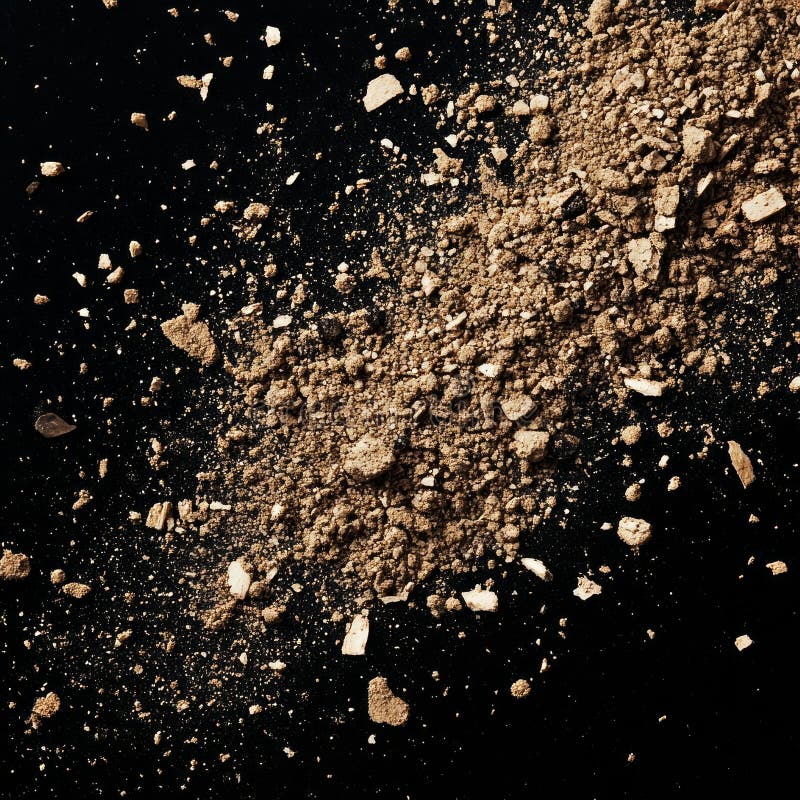 Earthy Brown Dust Explosion on Black Background Captures Dynamic Motion ...