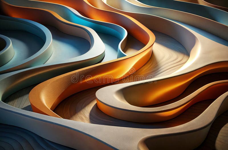 Earthy Color Shift in Abstract, Glossy Surfaces, Smooth Shapes ...