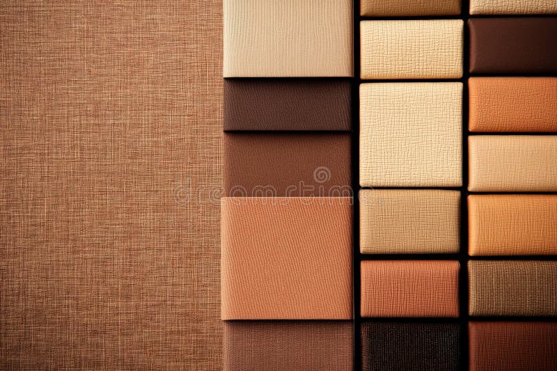 Earthy Fabric Textures: Diverse Browns and Tans in Square Arrangement ...
