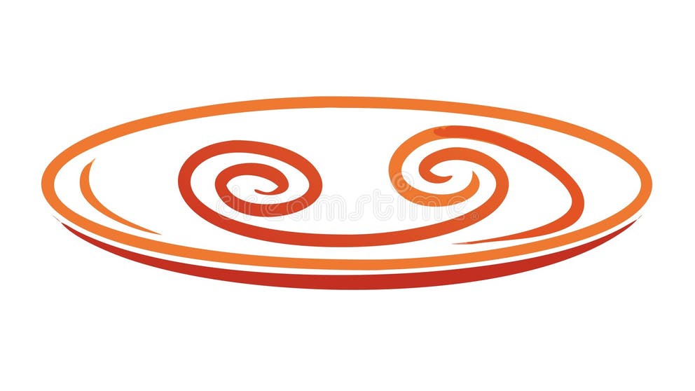 Earthy Orange and Brown Swirl Plate for Rustic Dining, Vector Design ...