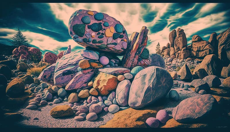 Earthy Stones Collage stock illustration. Illustration of generation ...