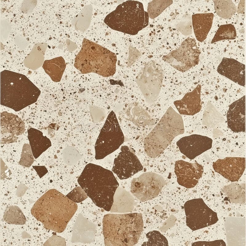Earthy Terrazzo Pattern with Rustic Brown and Beige Stone Textures ...