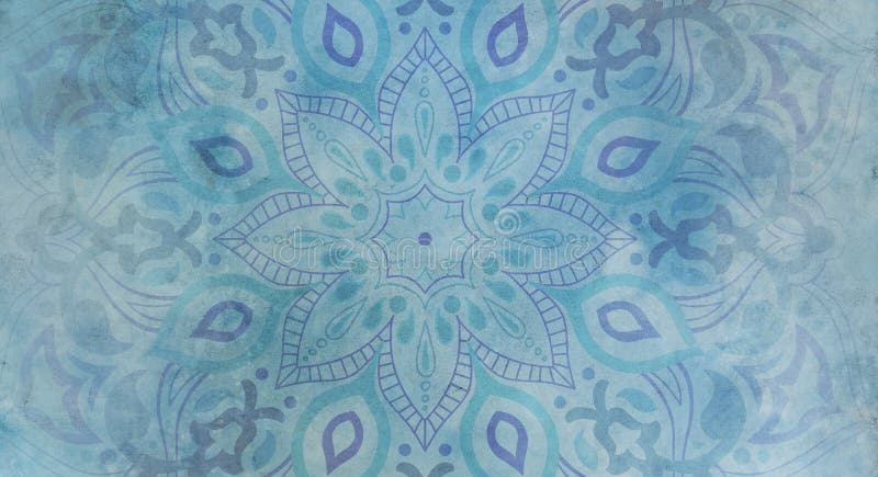Earthy Vintage Blue Mandala Background - Soft, Muted Stone Texture ...