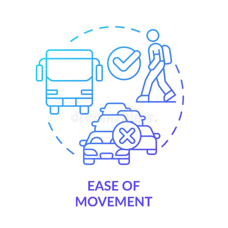Ease of Movement Blue Gradient Concept Icon Stock Vector - Illustration ...