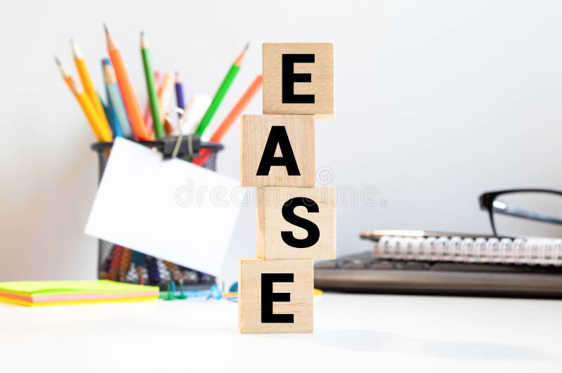 EASE Word Made with Building Blocks Isolated on White Stock Image ...