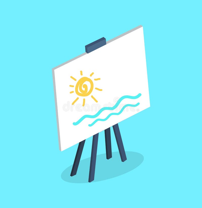 Easel Four Legs White Canvas Vector Stock Illustrations – 15 Easel Four ...