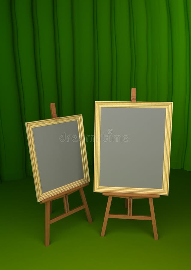 Easel with frame stock illustration. Illustration of artist - 23567079