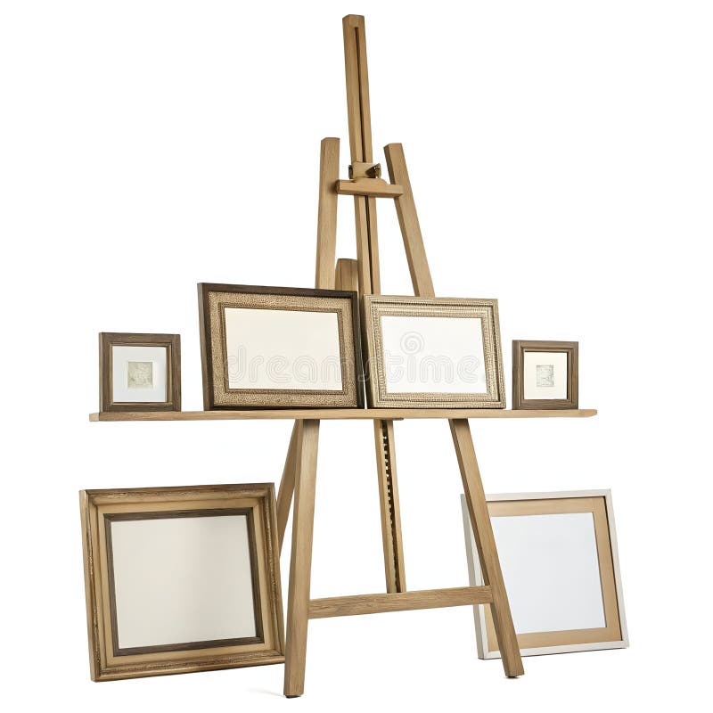 Easel with Frames Empty Art Display for Photography Projects Stock ...