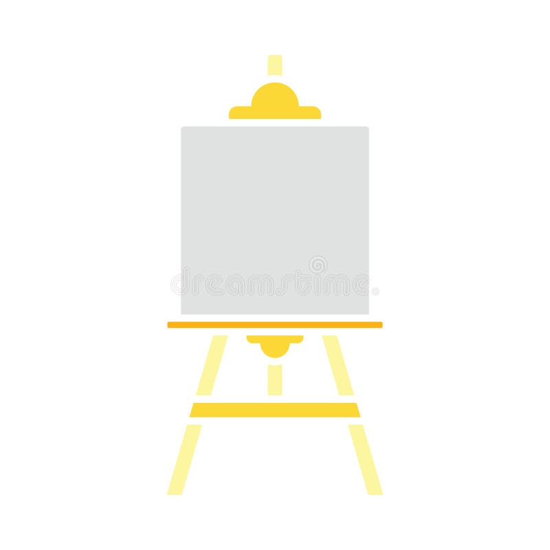 Easel Icon with Picture. Painting Art Board Canvas Stand with Color ...