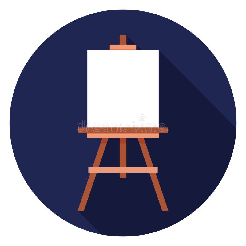 Easel icon in flat design. stock illustration. Illustration of button ...