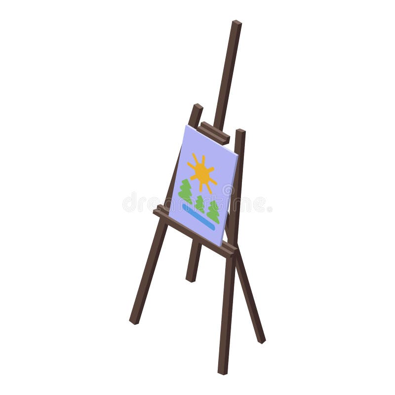 Easel Stand Icon, Isometric Style Stock Vector - Illustration of canvas ...