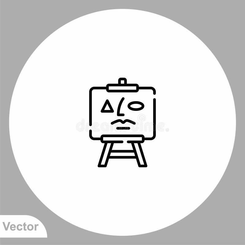 Easel Vector Icon Sign Symbol Stock Vector - Illustration of display ...