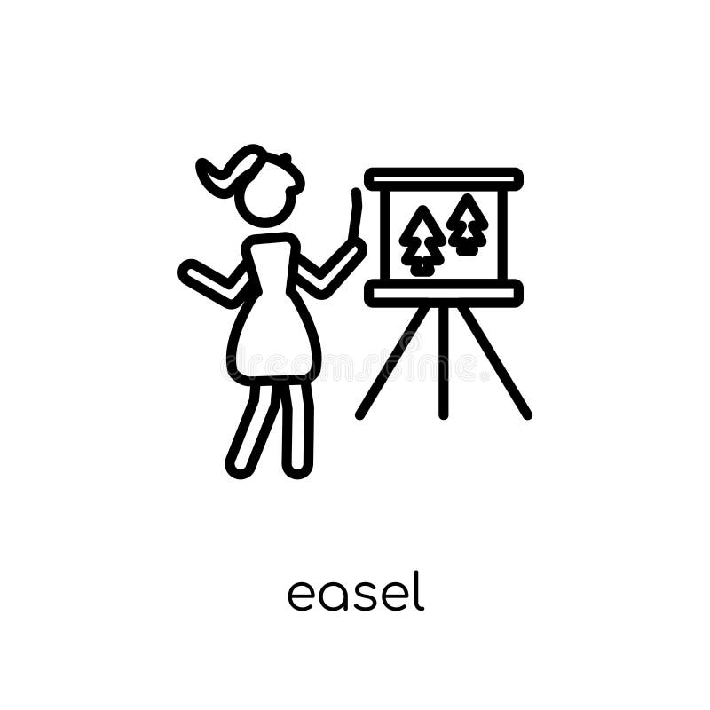 Easel Icon. Trendy Modern Flat Linear Vector Easel Icon on White Stock ...