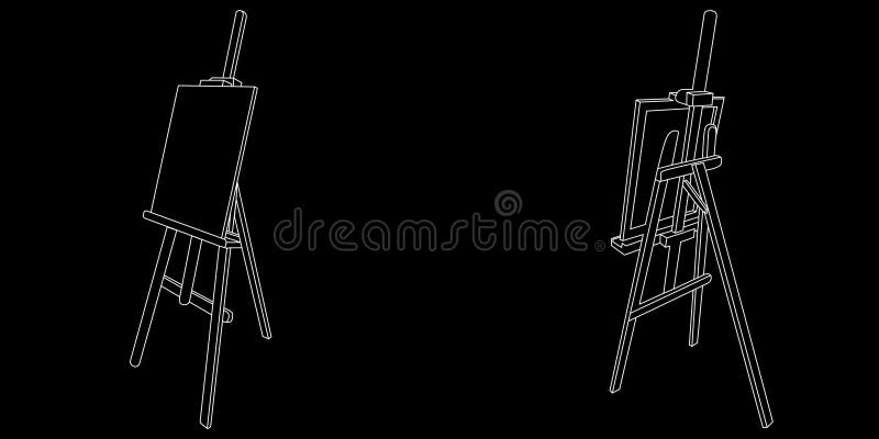 Easel Sign Line Continuous Drawing Vector. One Line Drawing Stand ...