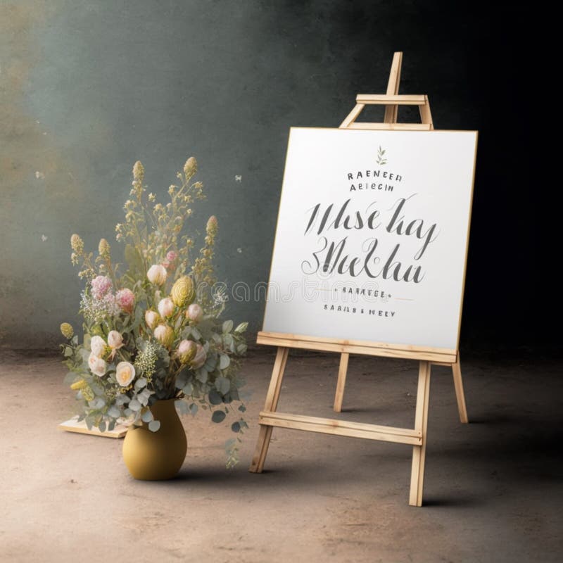 Easel Sign Mockup Wedding Sign Mockup Stock Illustration - Illustration ...