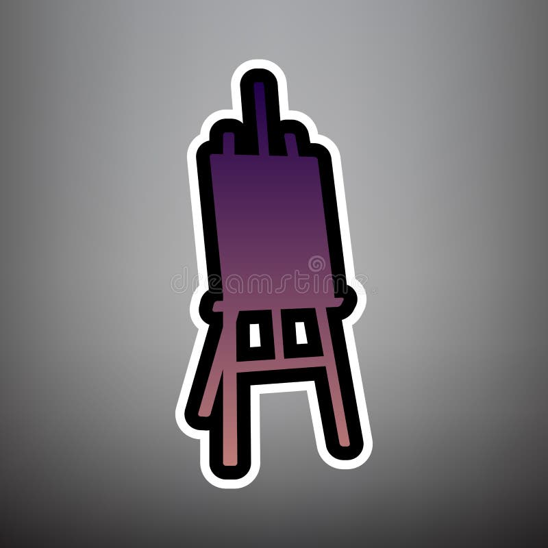 Easel Sign. Vector. Brush Drawed Black Icon at Light Brown Background ...