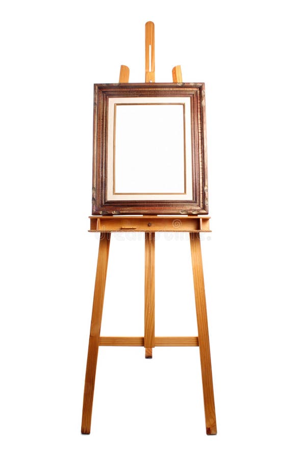 Easel and wood frame stock image. Image of frame, canvas - 41490203
