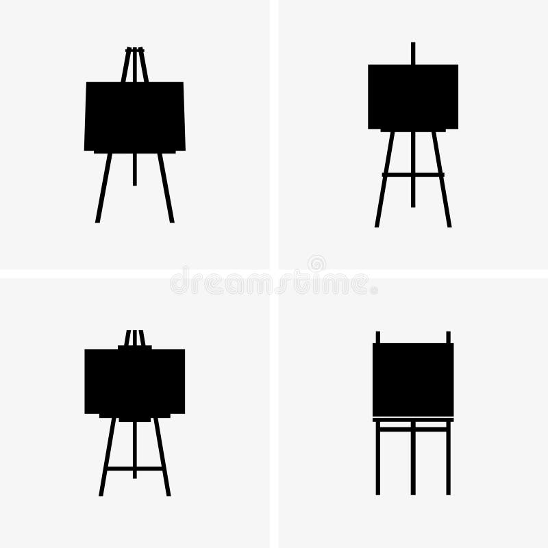 Easels stock vector. Illustration of silhouette, front - 143612794
