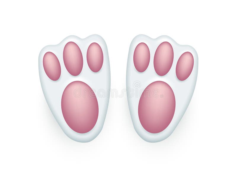 Easer Rabbit Foot Shape Isolated on White Background. Pink Bunny ...