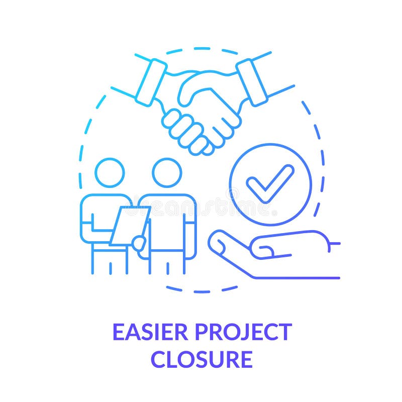 Easier Project Closure Blue Gradient Concept Icon Stock Vector ...