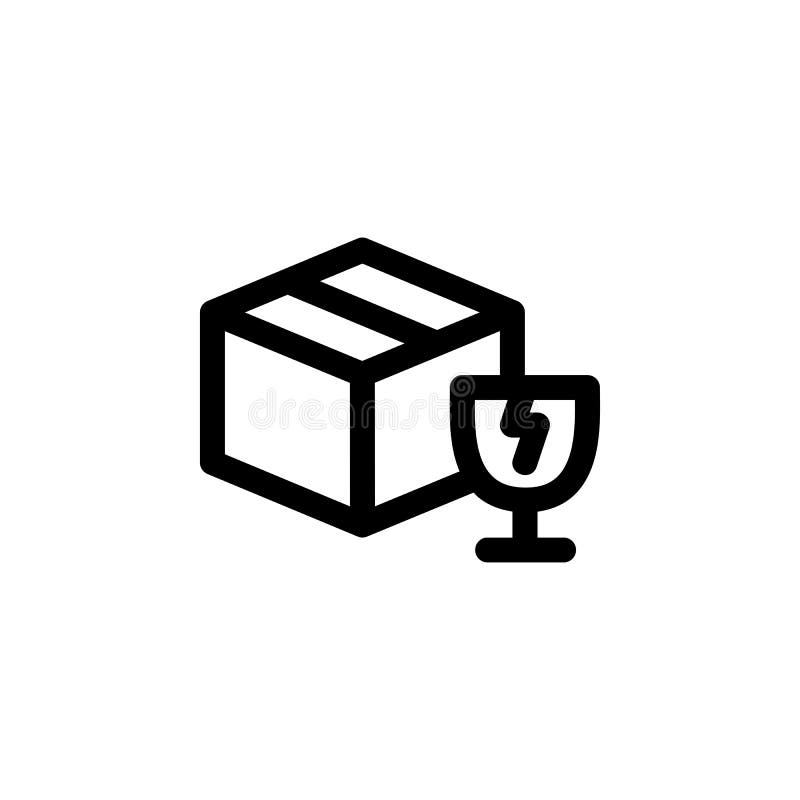 Easily Broken Package Icon stock vector. Illustration of distribution ...