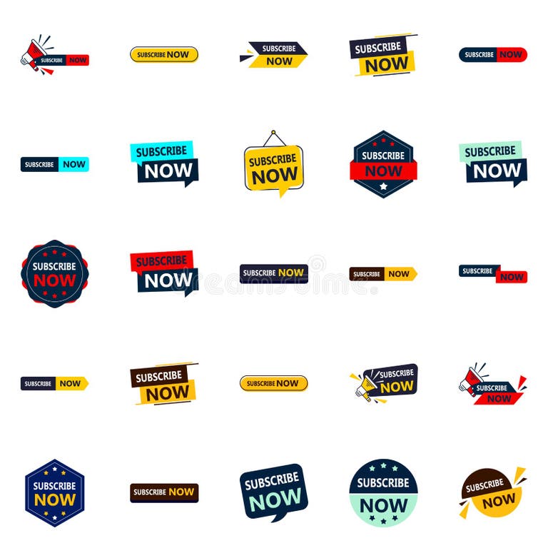 Easily Customizable Subscribe Now 25 Vector Banners for Flexible Design ...