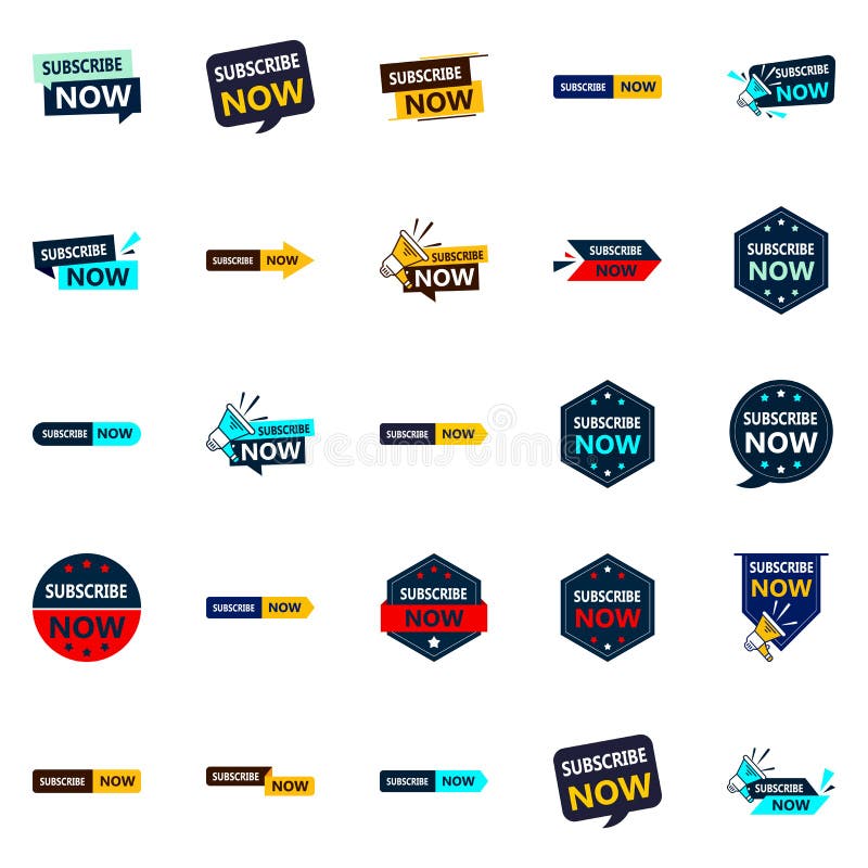 Easily Customizable Subscribe Now 25 Vector Banners for Flexible Design ...