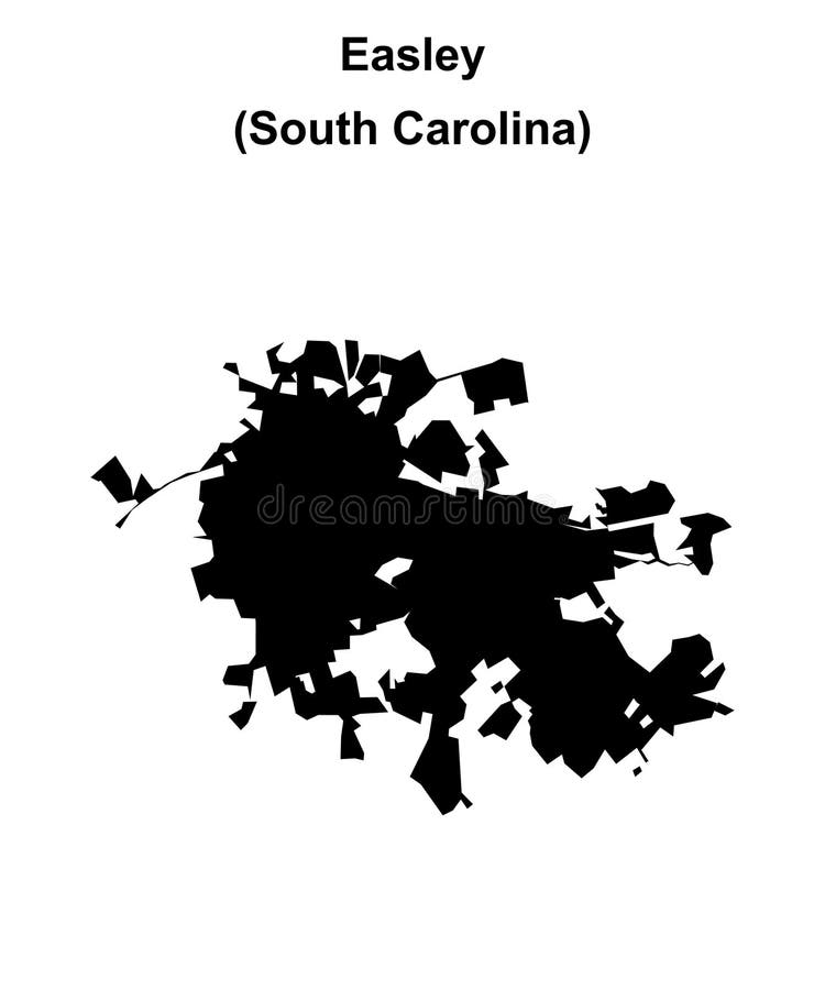 Easley outline map stock vector. Illustration of tourism - 357533797