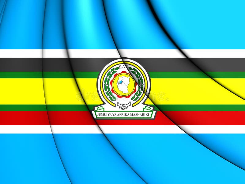 3D East African Community Flag. Stock Illustration - Illustration of ...