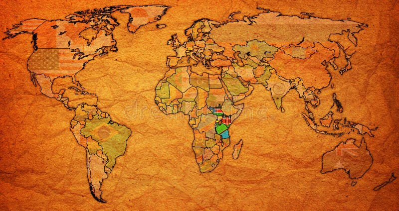 East African Community Territory on World Map Stock Illustration ...