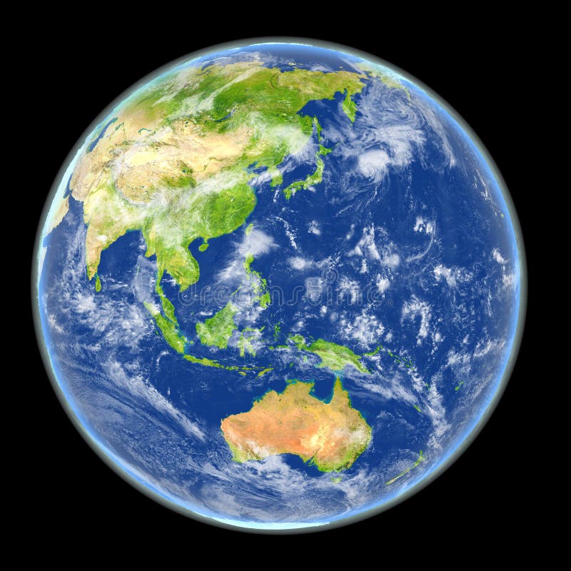 East Asia from space stock illustration. Illustration of indochina ...