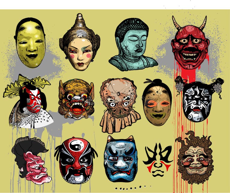 Kabuki Mask Stock Illustrations – 567 Kabuki Mask Stock Illustrations ...