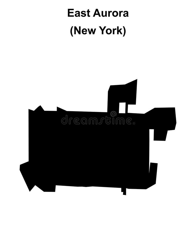 East Aurora outline map stock vector. Illustration of territory - 387616178