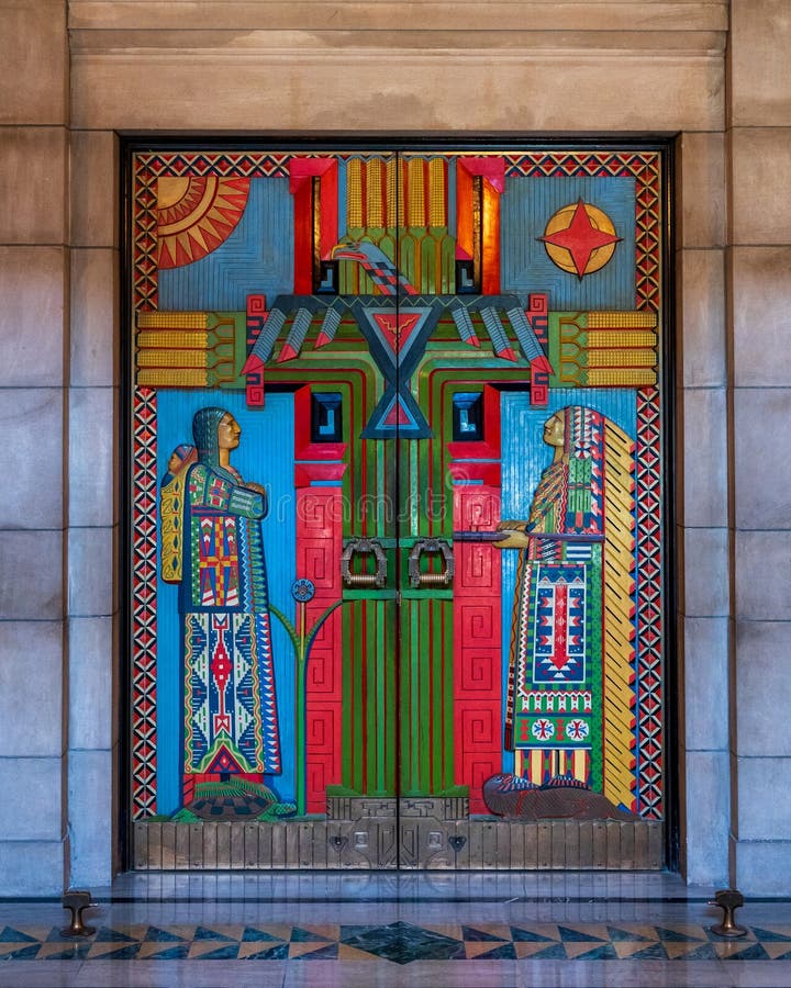 East Chamber Doors of the Nebraska State Capitol Stock Photo - Image of ...