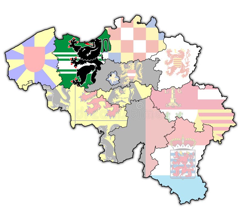 East Flanders on Map of Belgium Stock Illustration - Illustration of ...