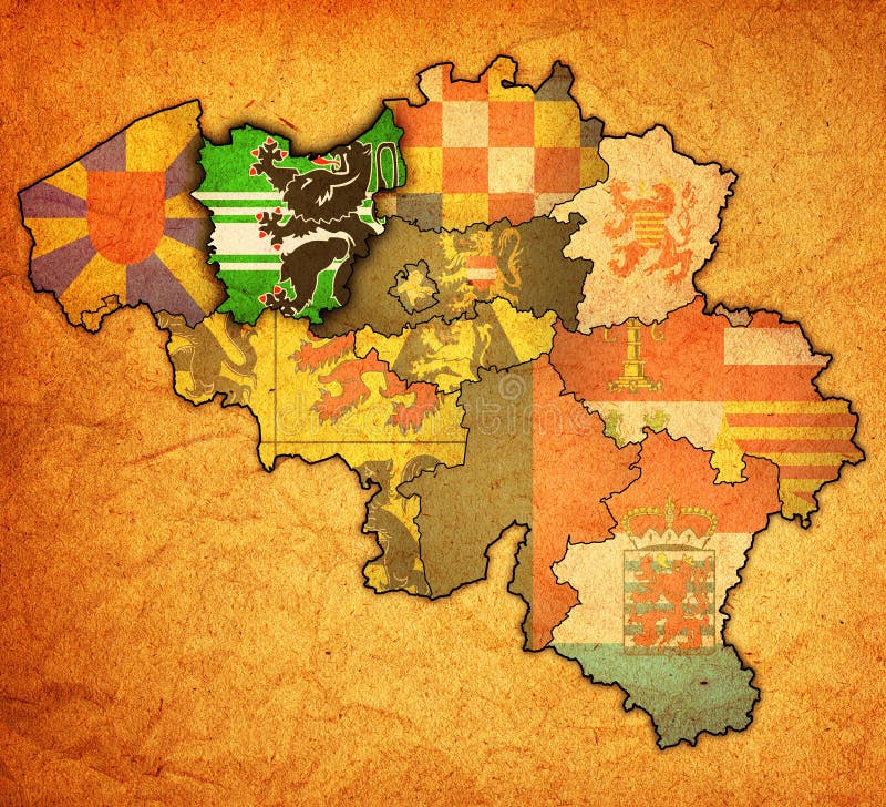 East Flanders on Map of Belgium Stock Illustration - Illustration of ...