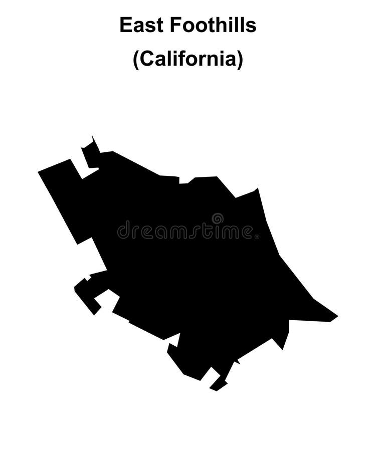 East Foothills outline map stock vector. Illustration of empty - 386058812