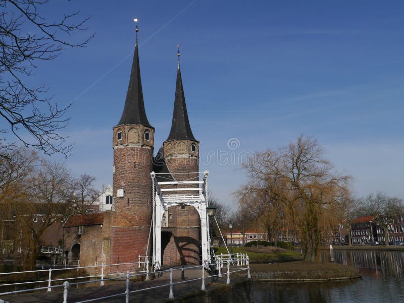 The East Gate in Delft in the Netherlands Stock Image - Image of ...