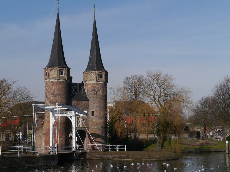 The East Gate in Delft in the Netherlands Stock Photo - Image of ...