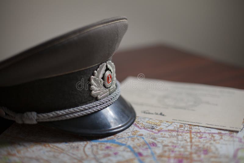 Stasi Officer Cap on a Map of Berlin Stock Image - Image of 1990 ...