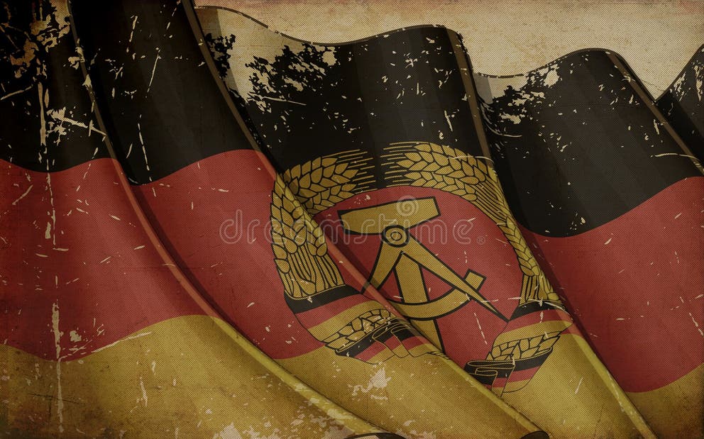 East Germany Flag Old Paper Background Stock Illustration ...