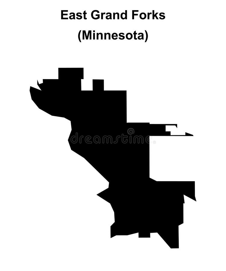 East Grand Forks Outline Map Stock Vector - Illustration of empty ...