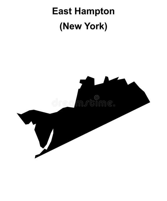 East Hampton outline map stock illustration. Illustration of boundaries ...