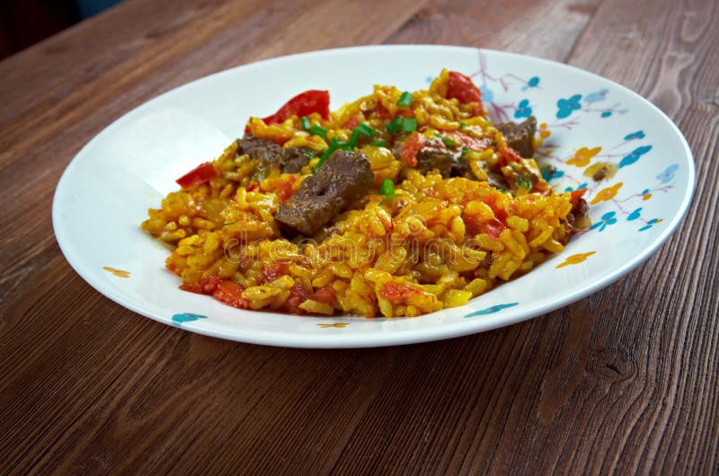 East Indian Biryani Rice Dish with Meat Stock Photo - Image of chicken ...