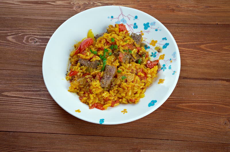 East Indian Biryani Rice Dish with Meat Stock Image - Image of ...