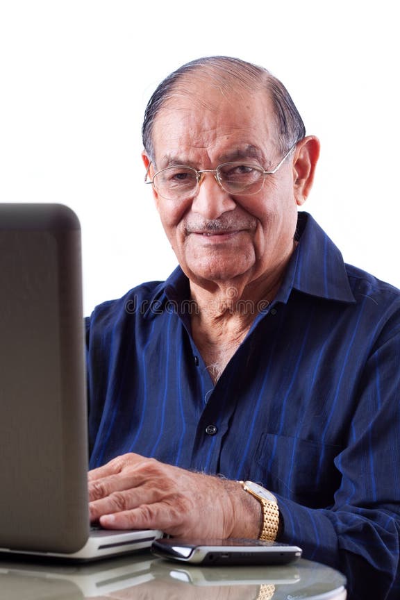 East Indian Man on Computer Stock Image - Image of smiling, businessman ...