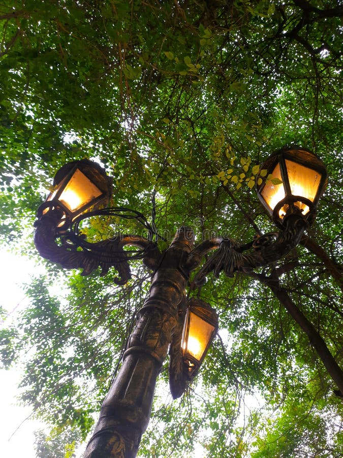 An East Java Vintage Style Street Lamp Stock Image - Image of green ...