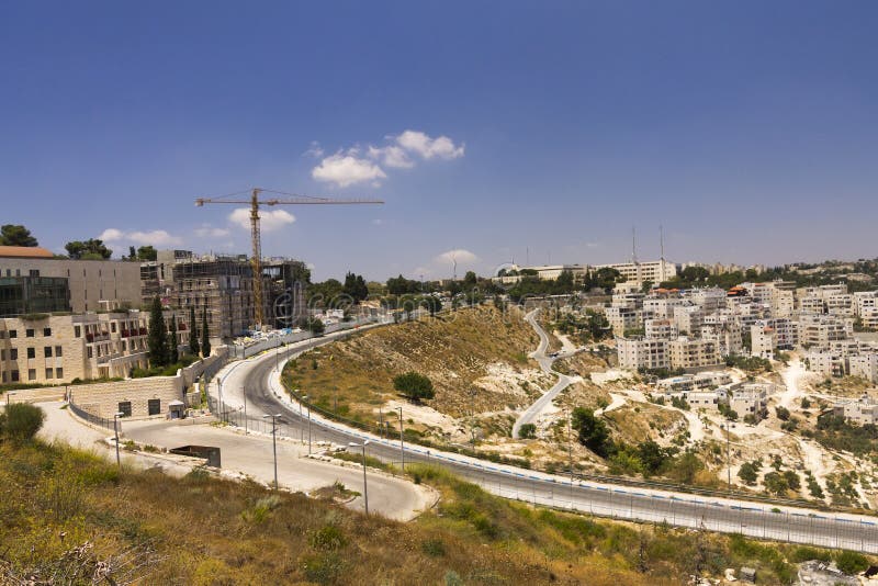 East Jerusalem Suburb and a West Bank Towns in the Far Background Stock ...