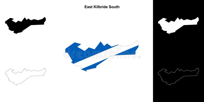 East Kilbride South Outline Map Stock Vector - Illustration of kilbride ...